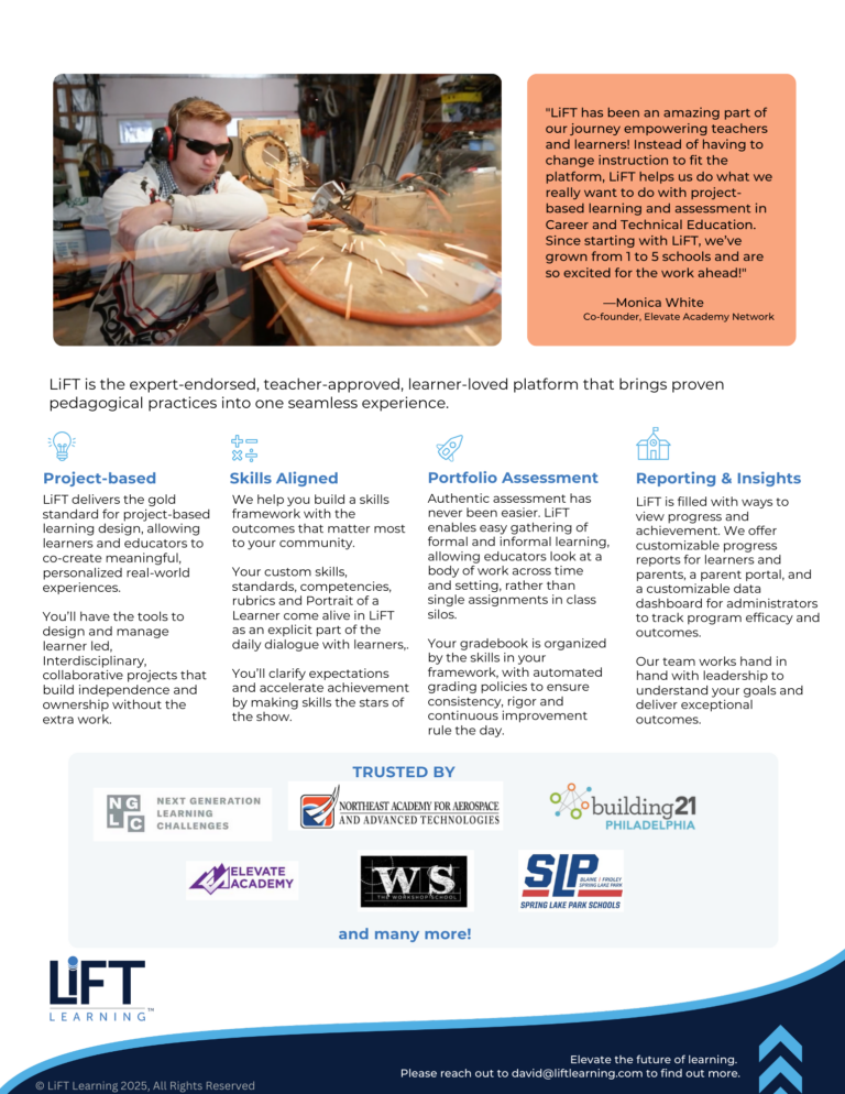 Project-Based Learning and Skills Assessment Platform - LiFT Learning®